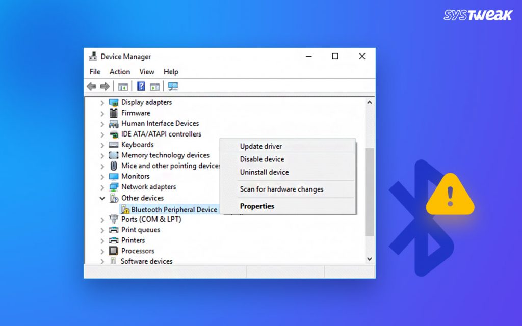 How To Fix Bluetooth Peripheral Device Driver Issue for Windows PC
