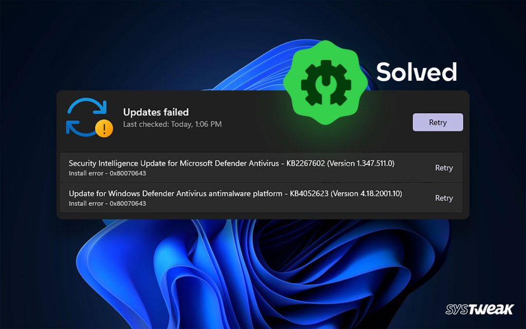 Fixed - Security Intelligence Update not Downloading on Windows