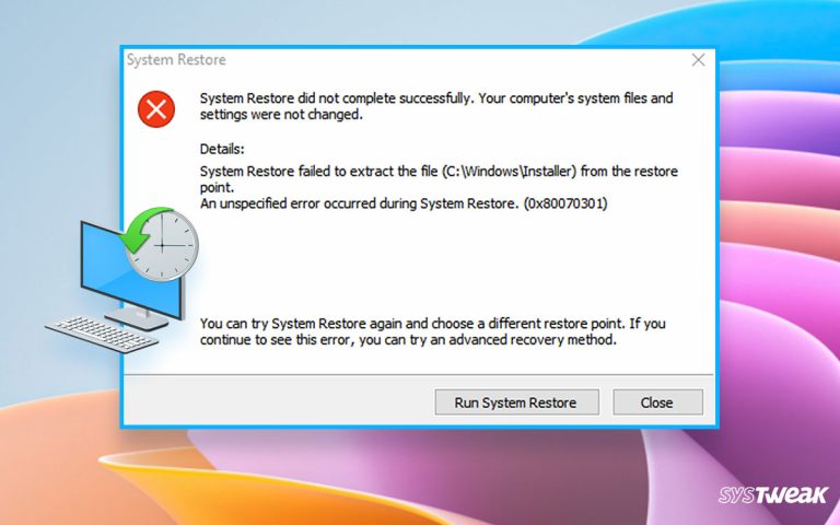 Solved - System Restore Failed To Extract the File