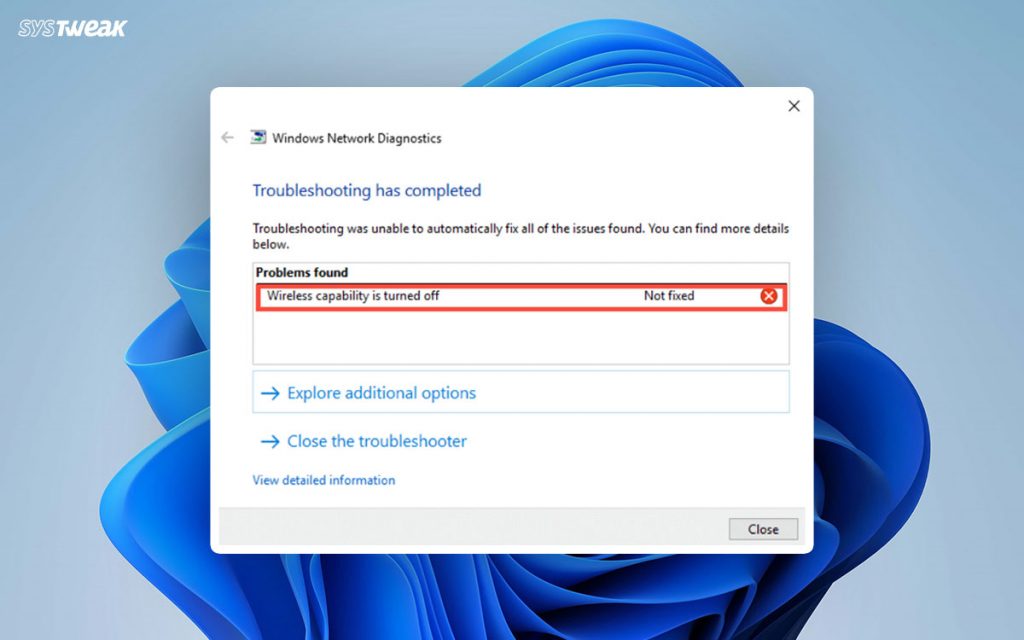 How to Fix Wireless Network Capability Is Turned Off Issue