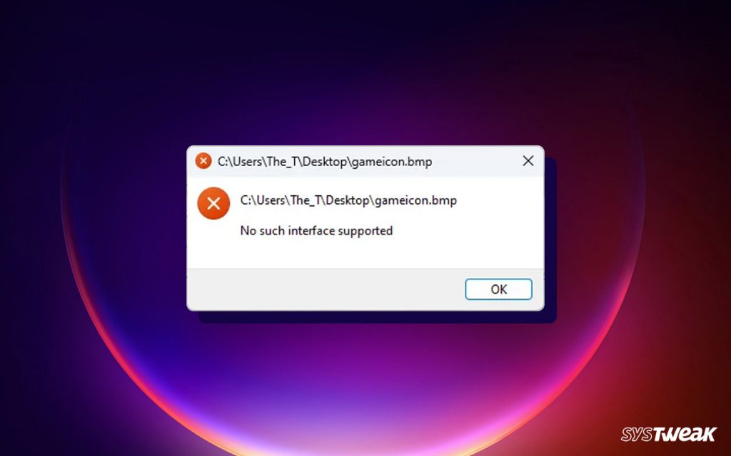 How to Fix No Such Interface Supported Error